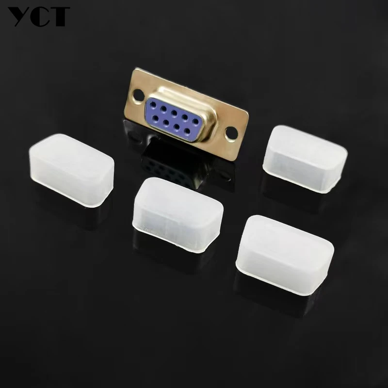 100pcs-VGA-dust-cap-DB9P-female-head-protective-sleeve-rubber-plug-DB9 ...