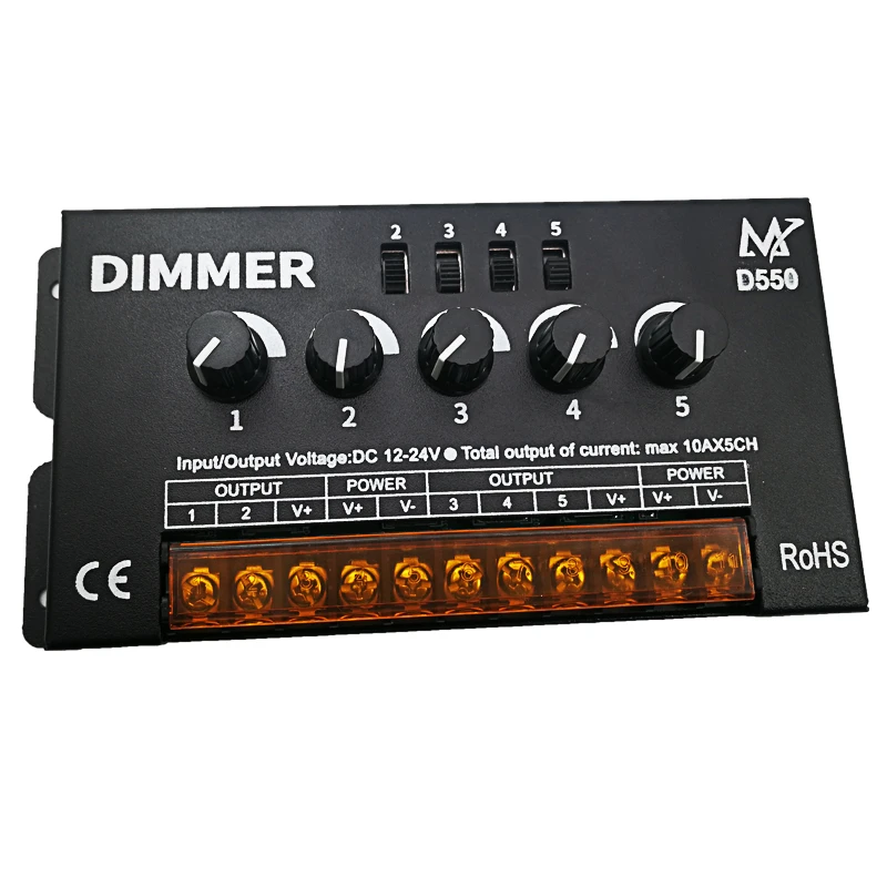 New 50a Led Strip Dimmer 12v 24v 1200w Max Big Power For Single String ...