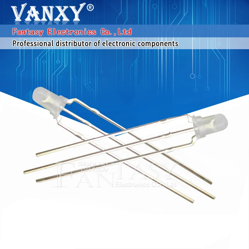 100pcs-LED-3mm-Round-Diffused-Red-Green-two-Color-Common-Anode-LED ...