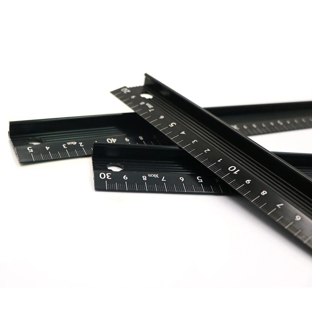 Protective Ruler Non-slip Aluminum Alloy Straight Ruler Leather Cutting ...