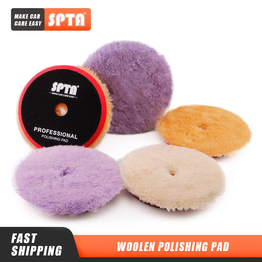 (single Sale) Spta 3"/5"/6" Purple Wool Pad High Density Lambs Woollen ...