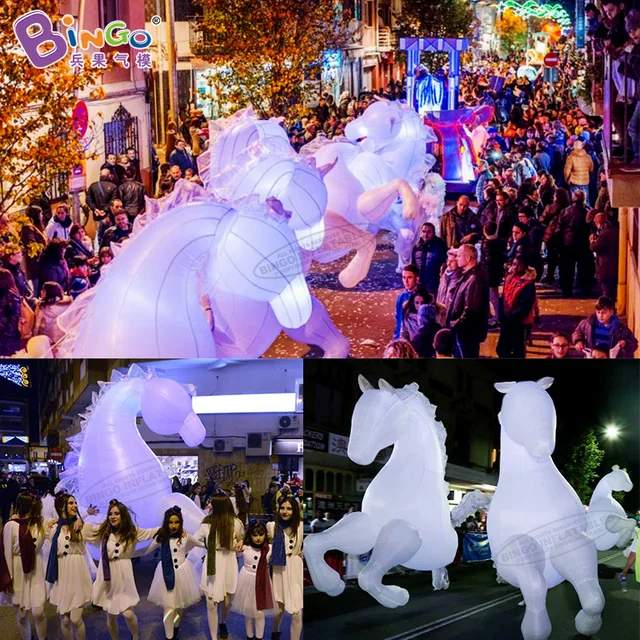 Customized 2.5m tall lighting inflatable horse costume / inflatable ...