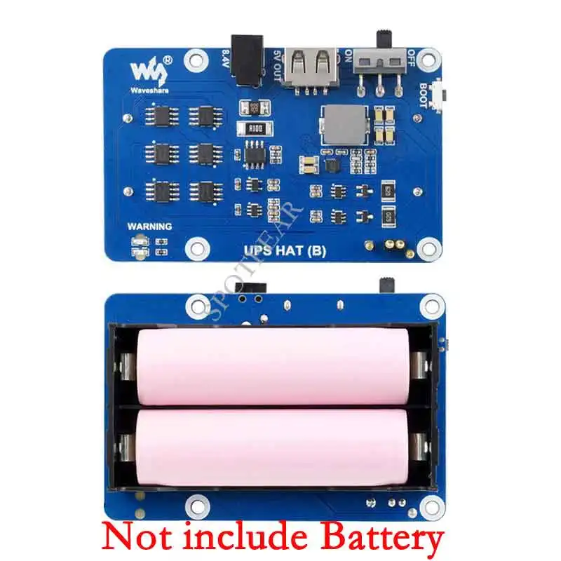 UPS HAT (B) For Raspberry Pi, 5V Uninterruptible Power, 03/22/2024