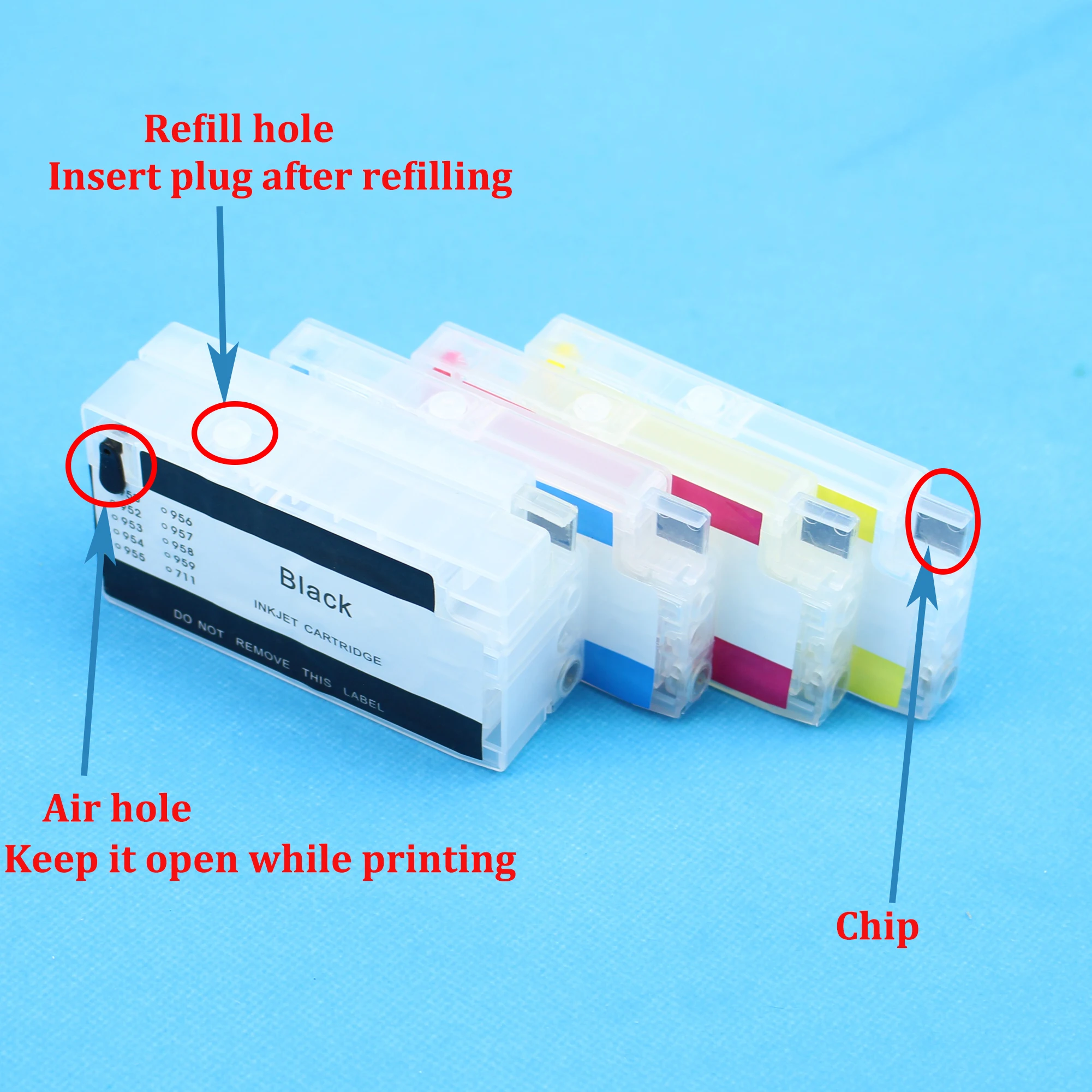 For-hp95U-HP952-953-954-955XL-Refillable-Ink-Cartridge-With-Permanent ...