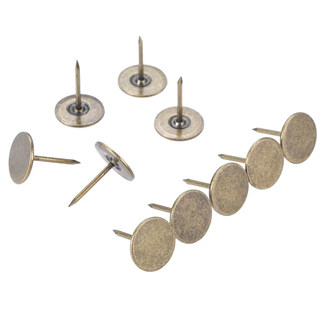 Chinchetas de Metal de cabeza redonda plana para tapicería, tachuelas ...
