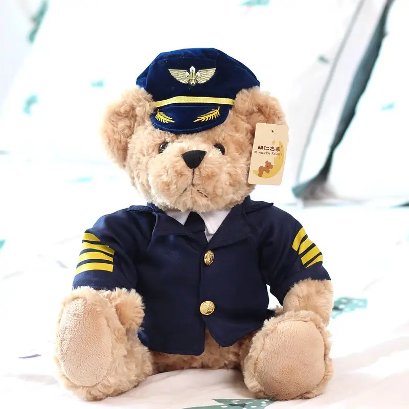 Captain-Ted-Bear-Teddy-Plush-Toy-Stuffed-Doll-Cartoon-Animal-Airline ...