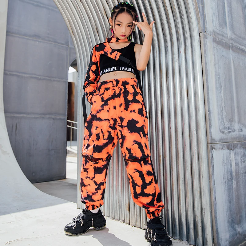 Kids Hip Hop Costumes Single Sleeves Tops Camouflage Pants Girls Jazz ...