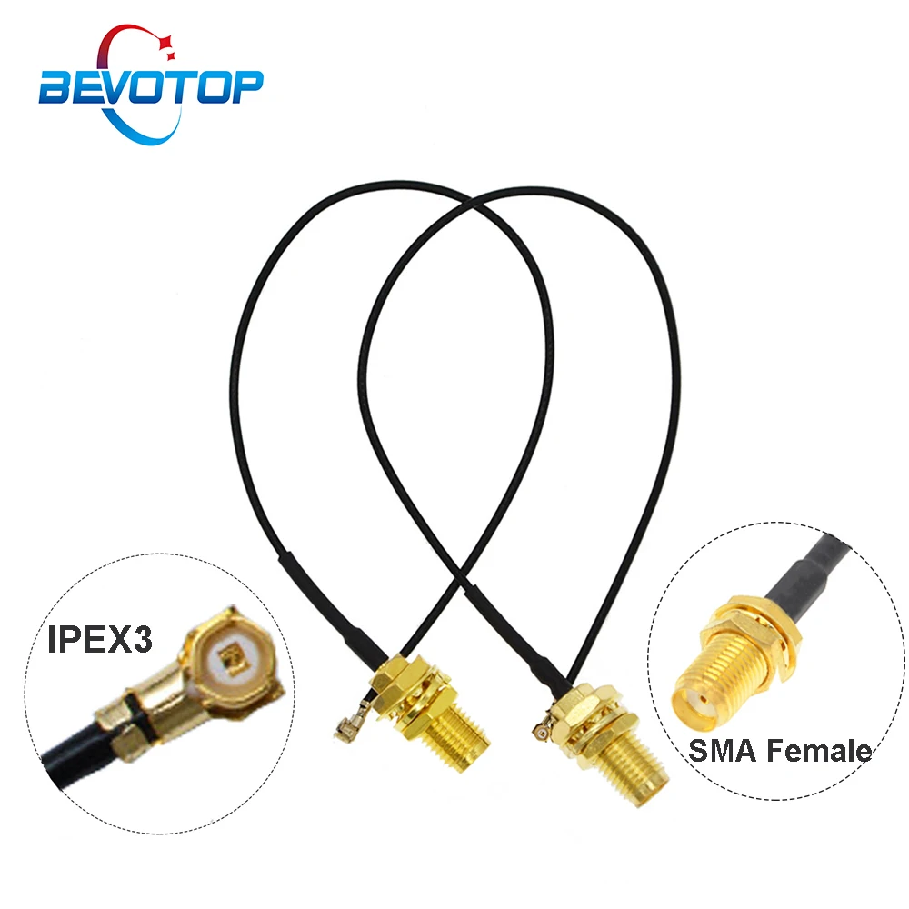 2pcs 3rd Generation uFL/u.FL/IPX/IPEX3 Female to SMA Female Jack WIFI ...
