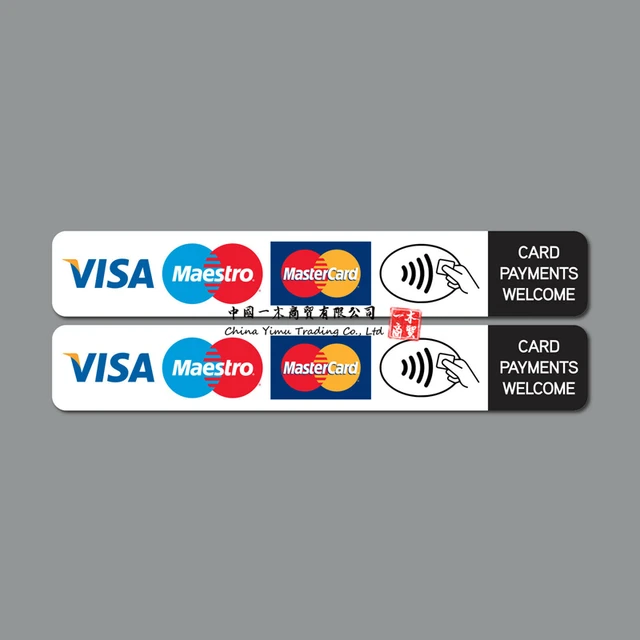 Credit Card Decals Signs