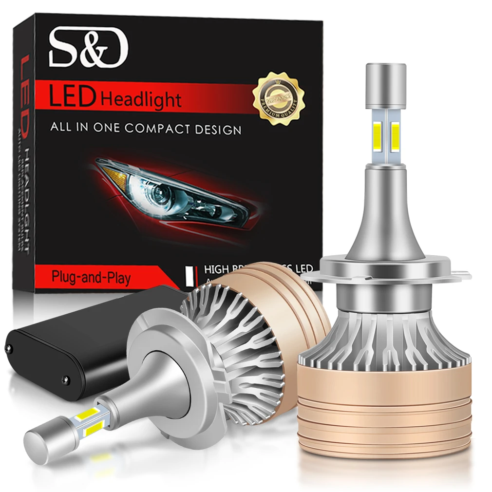 100w H7 H4 Led Canbus 25000lm 4sides High Power Headlight Bulbs H1 H8 H11 9005 9006 Hb3 Hb4 H3 ...