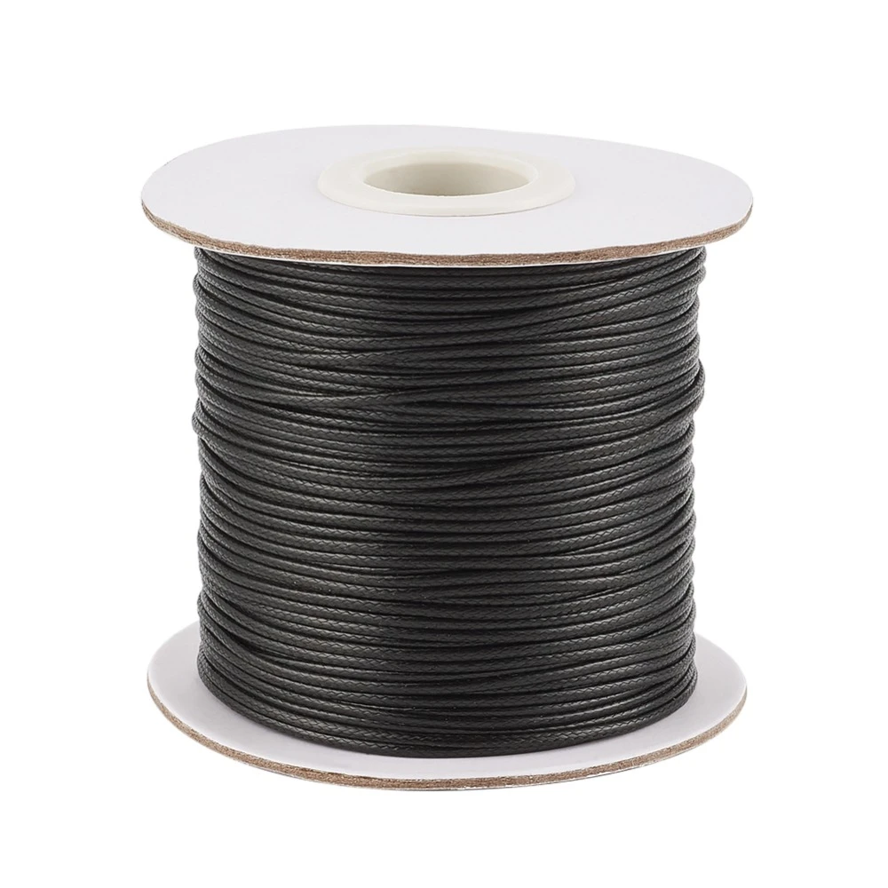 1mm Black Waxed Polyester Cord Waxed Line Thread String Strap For Diy ...