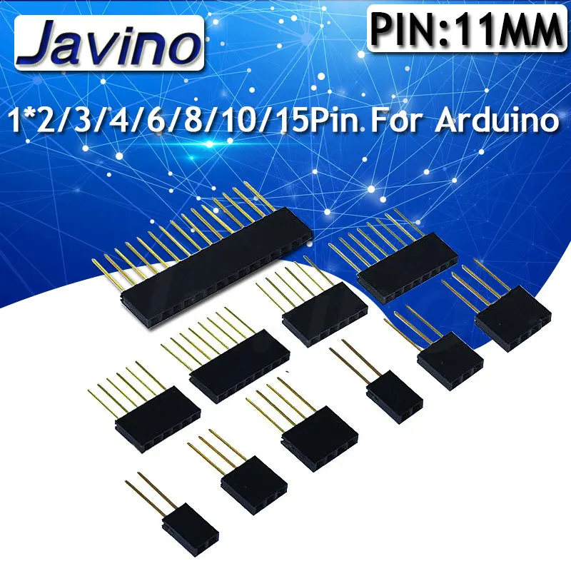 10PCS-2-54mm-Single-Row-Female-Long-pins-11mm-Breakaway-PCB-Board-Pin ...