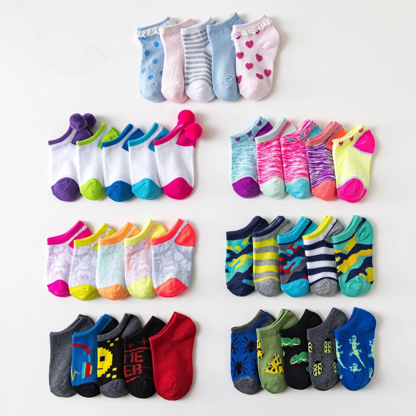 5-Pairs-lot-3-9-Years-Children-Socks-Summer-Breathable-Thin-Section ...