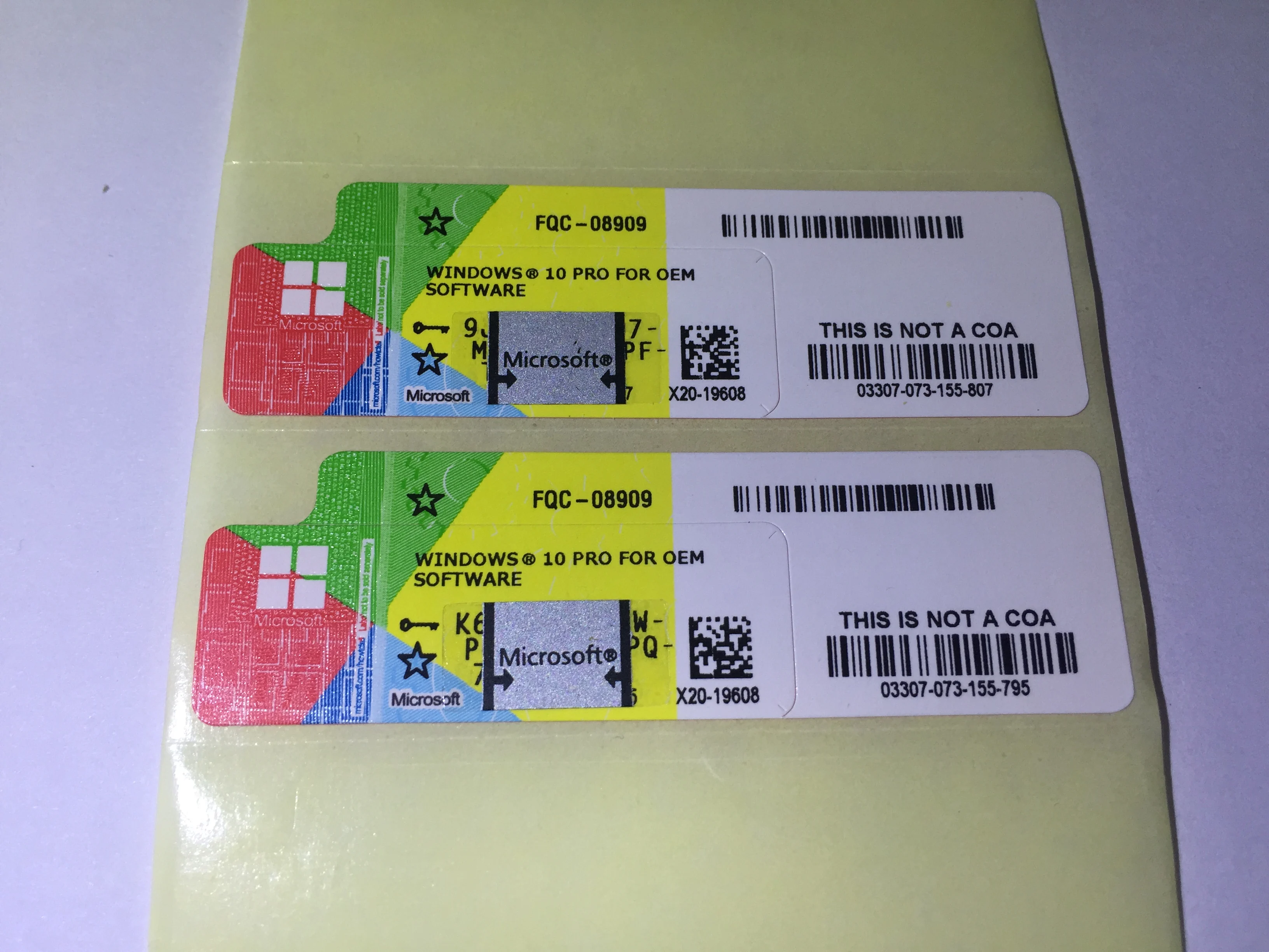 [ITEM] Microsoft Windows 10 Professional COA 스티커 승리 10 Pro Key Label ...
