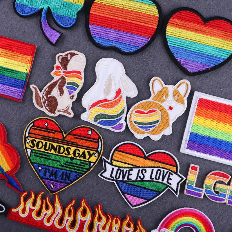 Heart Rainbow Patch | Embroidery Patch | Gay Pride Patch | Lesbian Pride | Love Patches ...