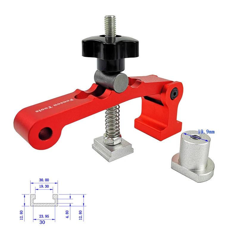 Dual Zweck 30mm T-Track Halten Unten Clamp Für 20MM Loch ...