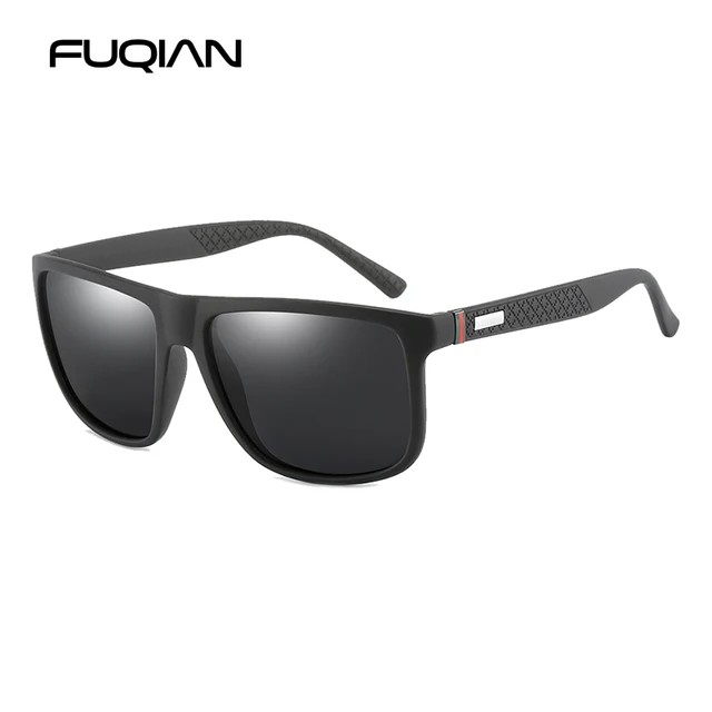 FUQIAN Luxury Sunglasses Men Polarized Fashion Design Square Plastic ...