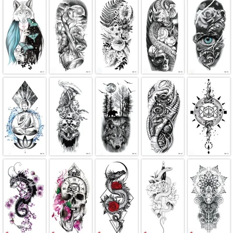 Waterproof Temporary Tattoo Sticker Small Full Arm Tattoo Sticker ...