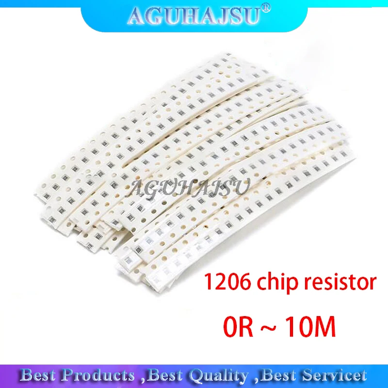 100pcs 1206 Smd Resistor 0r ~ 10m 1/2w 0 1 10 100 150 220 330 Ohm 1k 2 ...