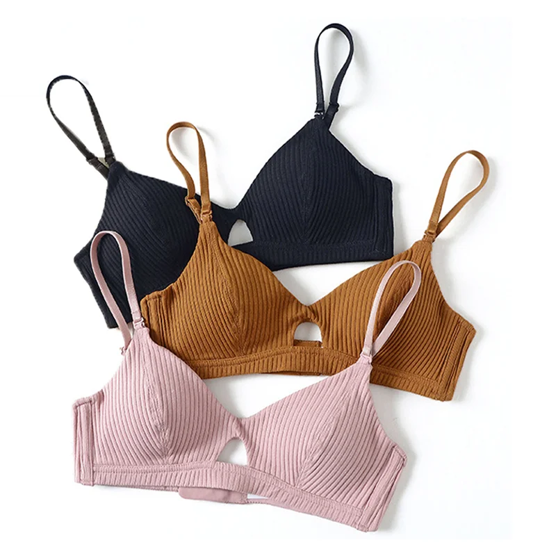 Sexy-Seamless-Underwear-Cotton-Screw-Thread-Thin-Wireless-Bra-With ...