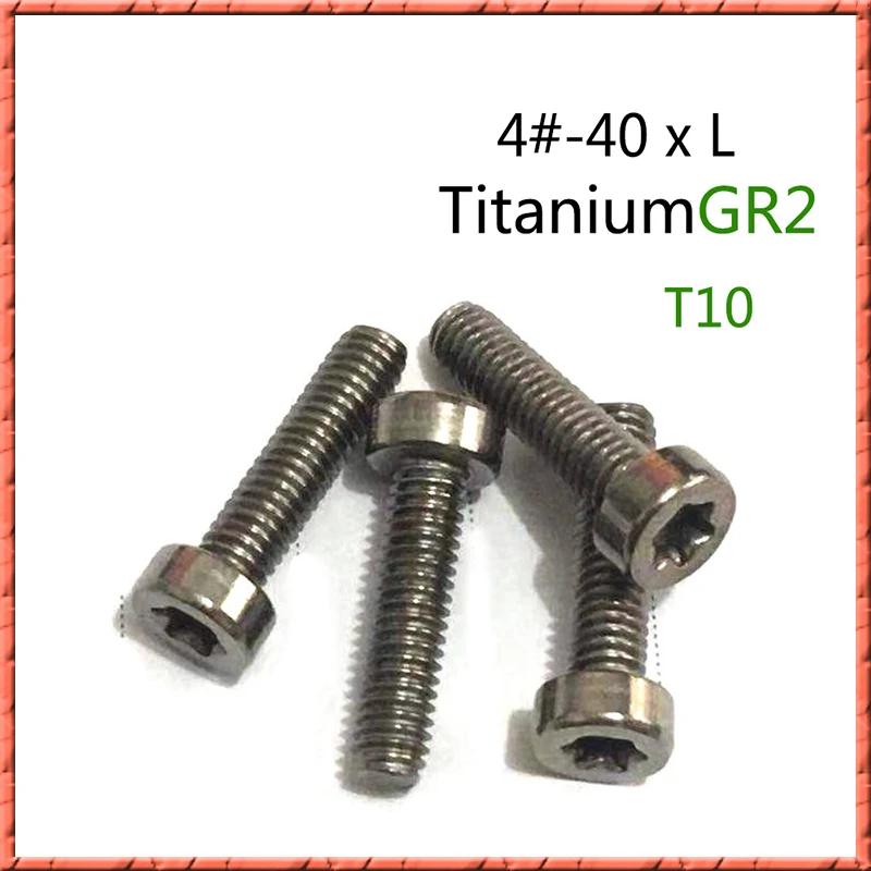 50pcs-lot-4-40xL-titanium-GR2-American-pure-T10-screws-Cylindrical-head ...