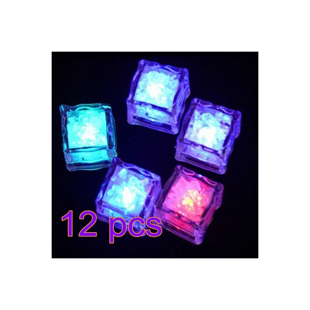 1/12pcs LED Ice Cubes Glowing Party Ball Flash Light Luminous Neon ...