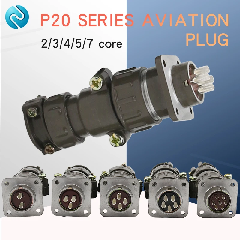 Aviation-plug-socket-round-connector-P20-series-2-3-4-5-7-core-pins ...