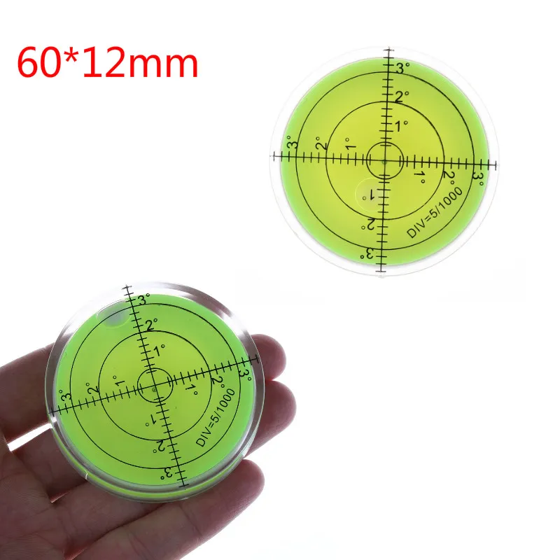 60*12mm Circular Bubble Level Spirit Level Round Bubble Level Measuring ...