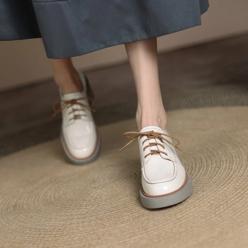 2022-Spring-Autumn-Women-Shoes-Split-Leather-Round-Toe-Platform-Shoes ...