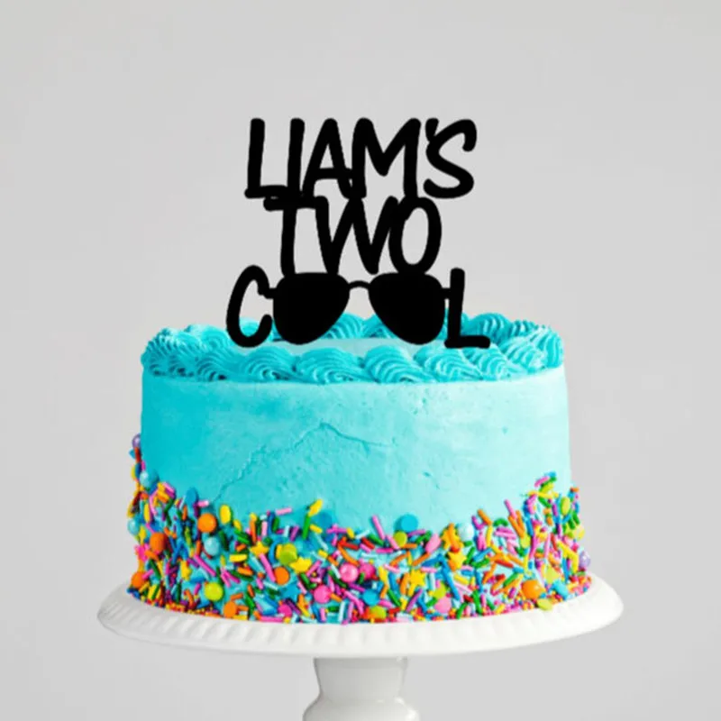 Personalised Two Cool Cake Topper, Birthday Cake Topper, 2nd Birthday ...