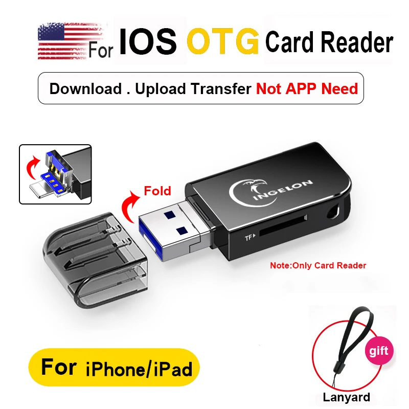 2 in 1 Card Reader Dual Slot TF Metal OTG Adapter Multimemory USB 3.0 ...