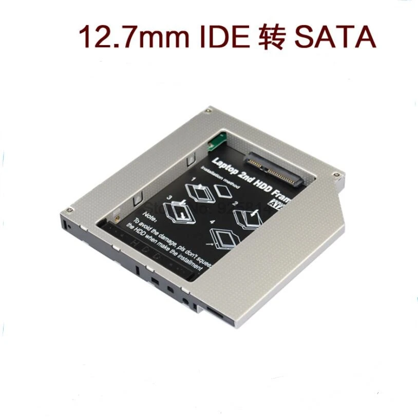 by-dhl-100pcs-12-7mm-Universal-Aluminum-Alloy-2nd-HDD-Caddy-IDE-to-SATA ...