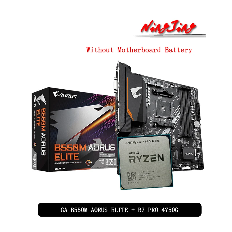 AMD Ryzen 7 4750G R7 4750G CPU + GA B550M AORUS ELITE (rev. 1,0) Placa ...