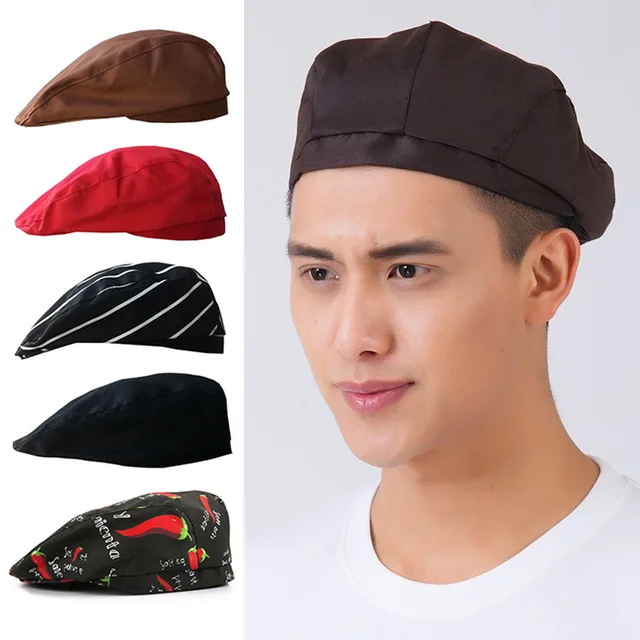 New Fashion Colors Striped Chef Hat Hotel Uniform Cooking Hats Catering ...