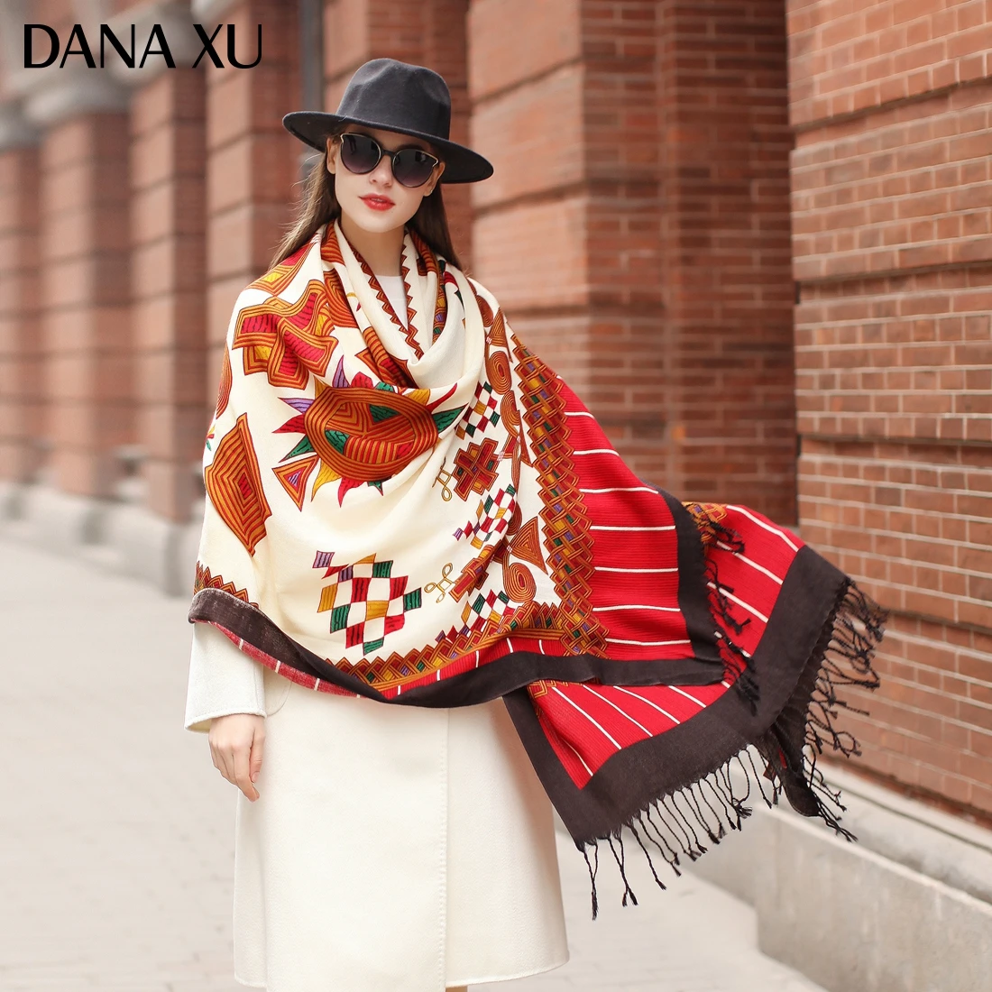 DANA XU Bufanda Mujer Wool Poncho Head Women Lady Warm Shawl Stoles ...