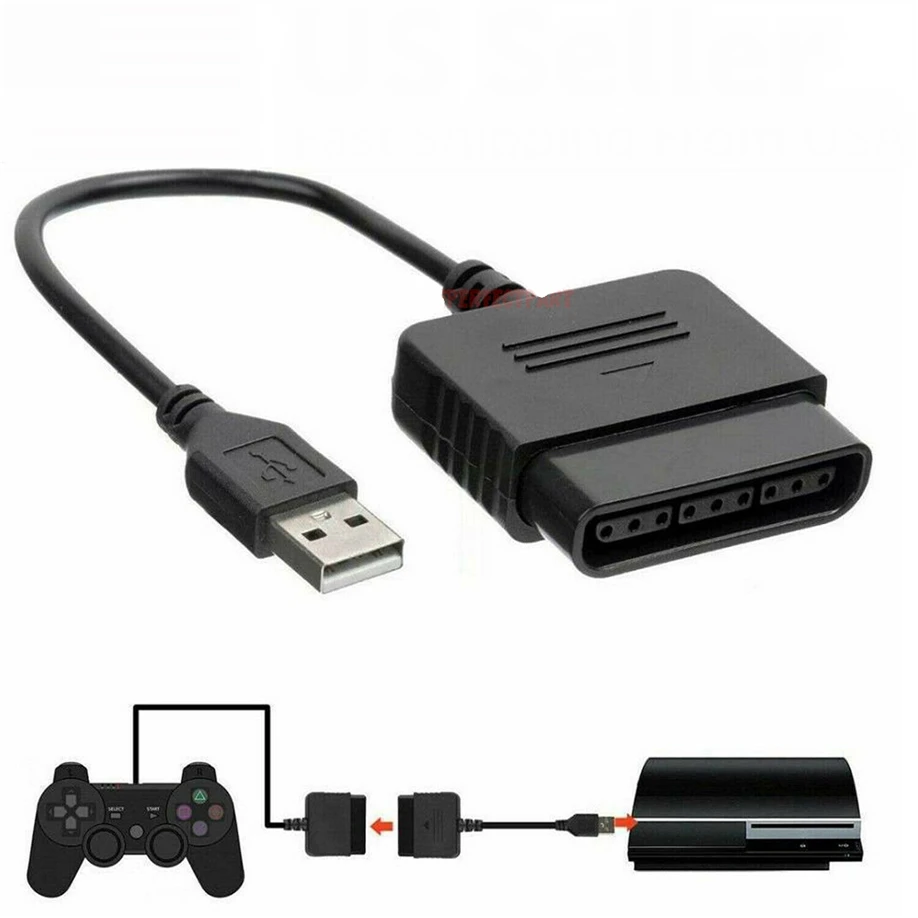 USB PS2 to PS3 Game Controller Adaptor Games Controller Converter cable ...