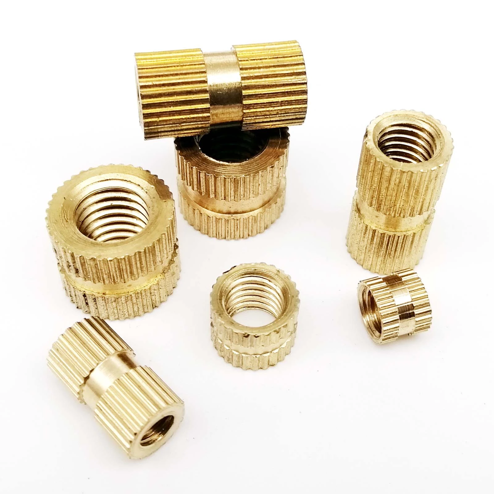 10/25/50pcs M2 M2.5 M3 M4 M5 M6 M8 M10 Solid Brass Copper Injection Molding Knurl Thread Insert ...