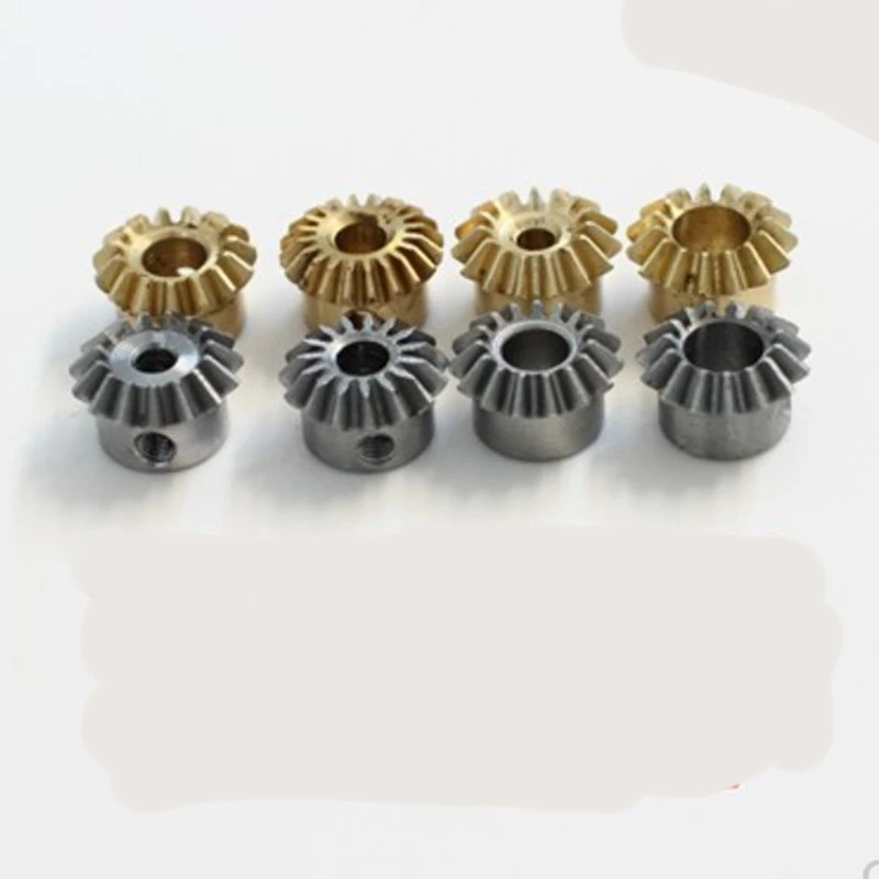 2PCS 1:1 Bevel gear 0.8M 15T 3 4 5 6 mm 6.35mm Bore hole diameter M3 ...