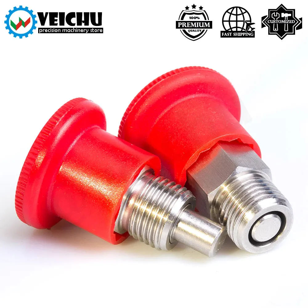 Red-VCN218-Plastic-Knob-Stainless-Steel-Body-Spring-Plunger-Locating ...
