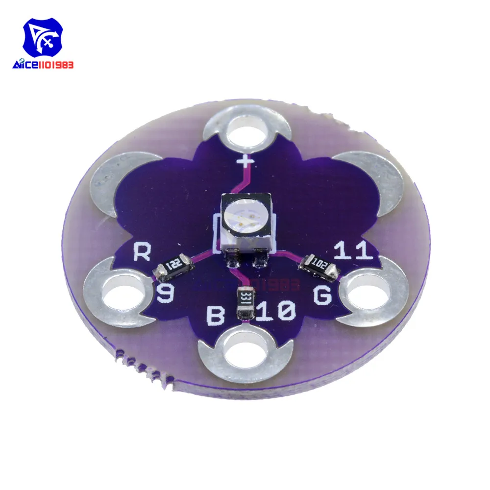Einbauzubehör für Fahrzeugelektronik Stromverteilungs-Bauteile LilyPad Tri-Color LED RGB Module ...