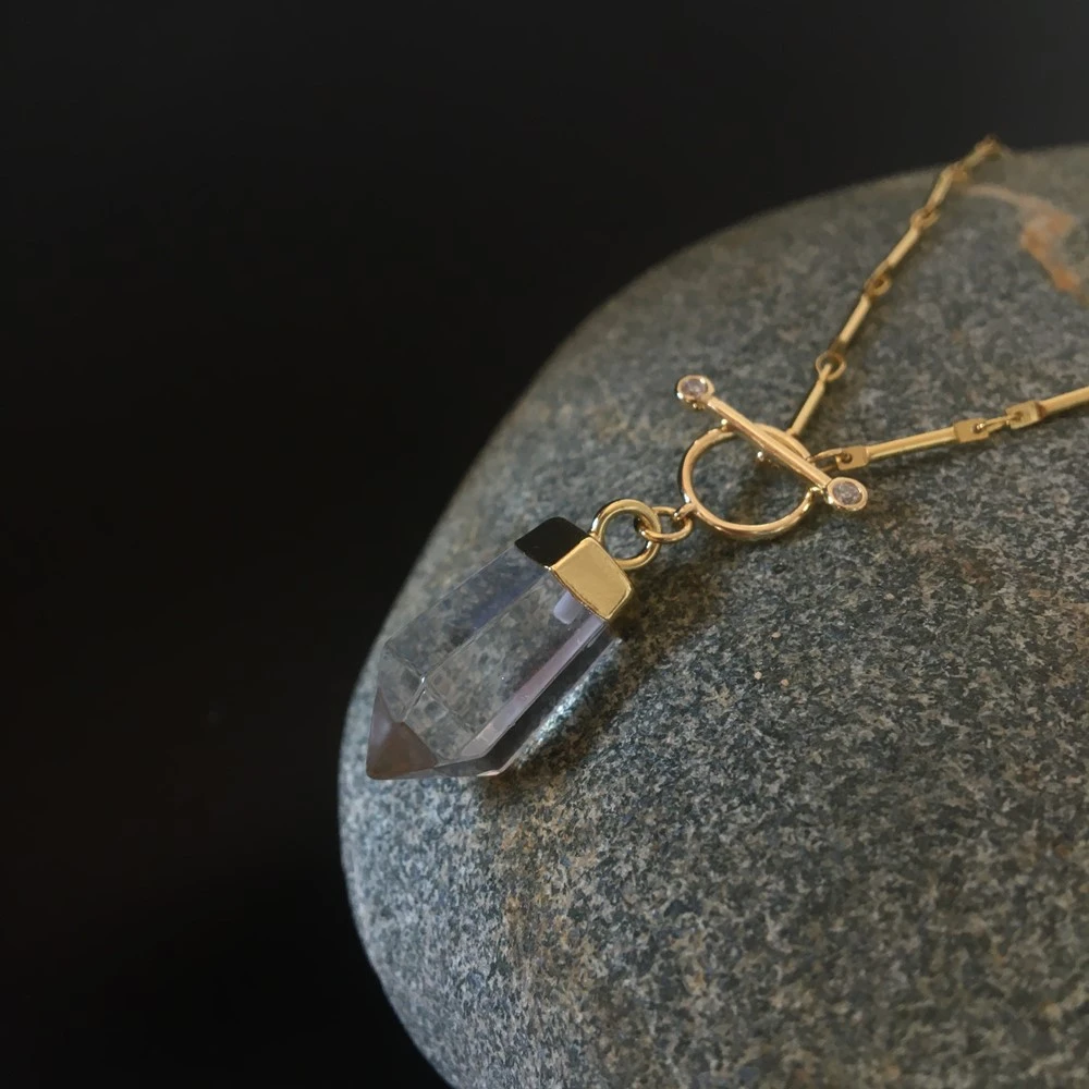 Fuwo Wholesale Clear Quartz Neckace,natural White/rose Crystal Stone ...