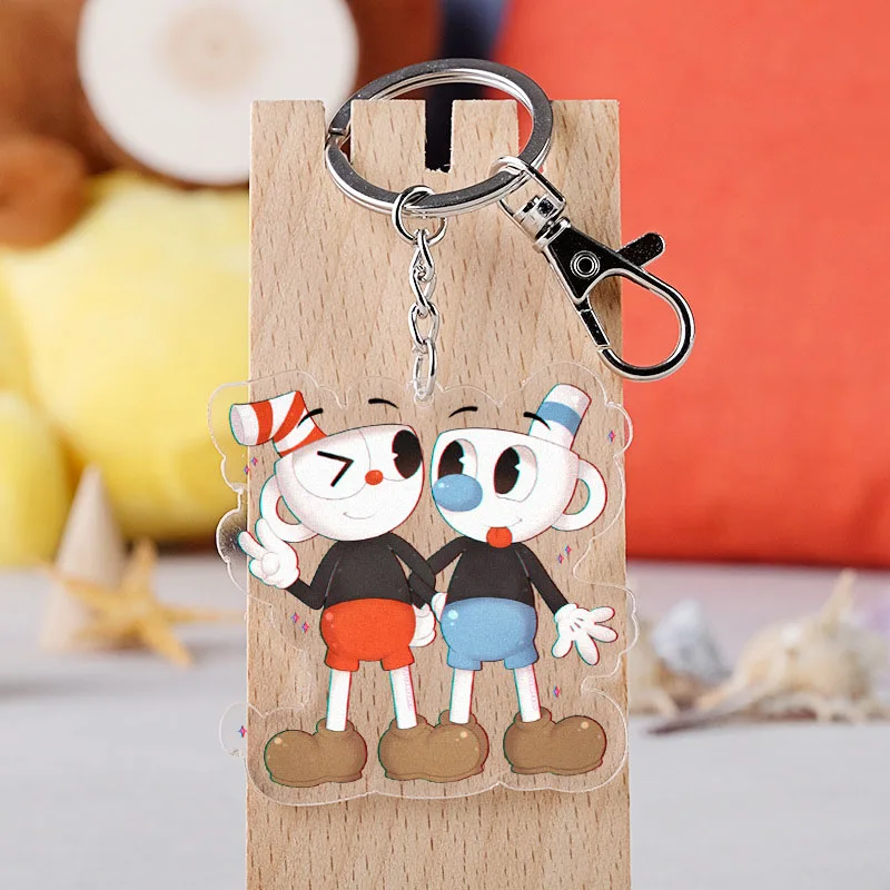 Game Cuphead Keychain Cup Head Luck Mouse Porte Clef Rat Keyring|Key ...