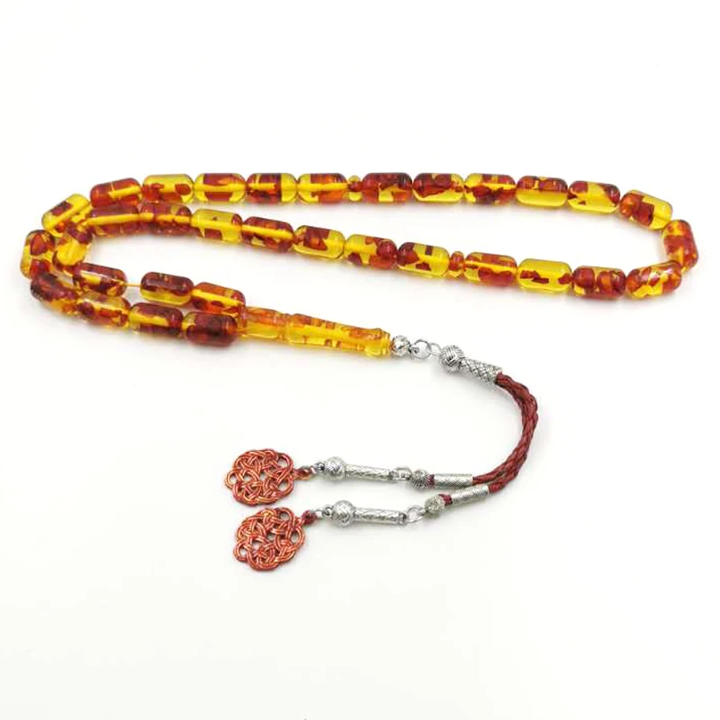 Tasbih – chapelet en résine rouge, 33 perles de prière pour homme ...