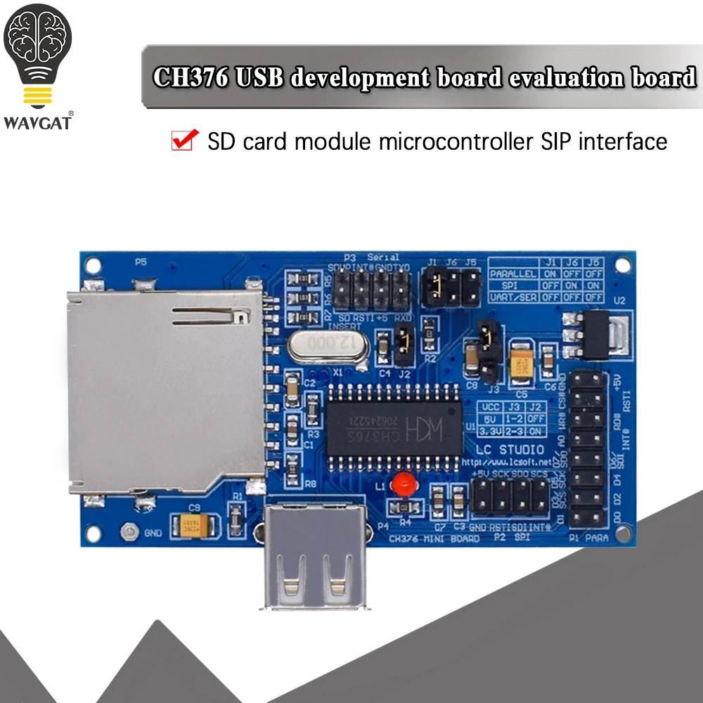 official CH376 CH376S IC USB Development Board Evaluation Board Module SD Card Crystal ...