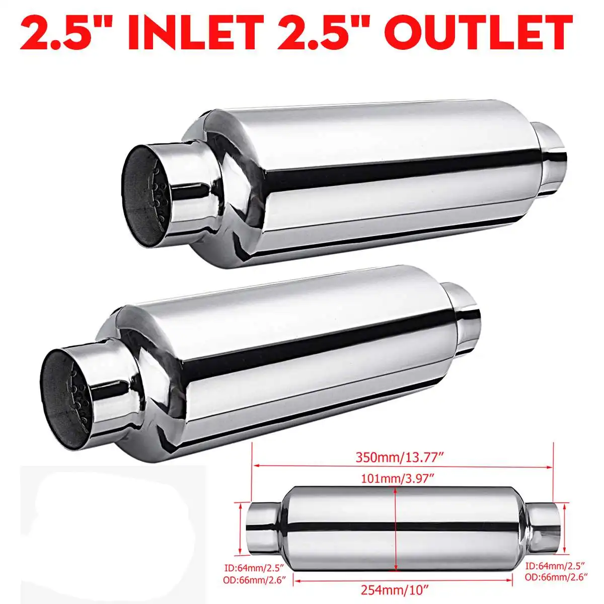 1-2pcs-63mm-2-5-Car-Exhaust-Muffler-Silencer-Resonator-Stainless-Steel ...
