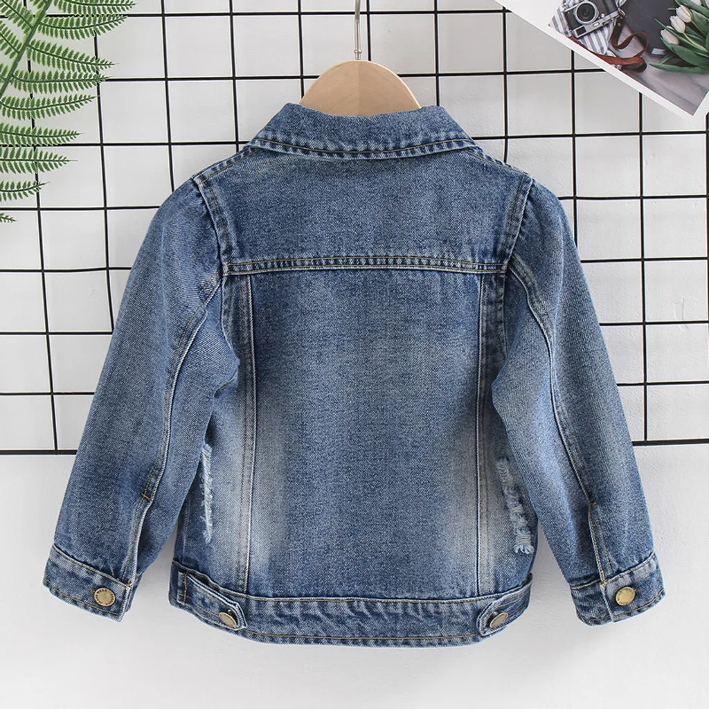 Toddler Kids Baby Girls Boys Denim Fastener Jacket Outwear Coat Clothes ...