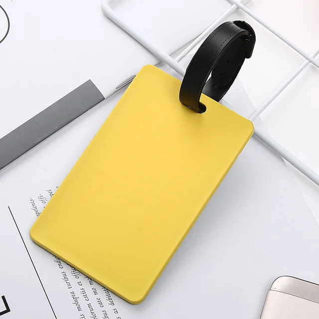 Fashion Solid Color Luggage Tags Portable Silica Gel Suitcase Holder ID ...