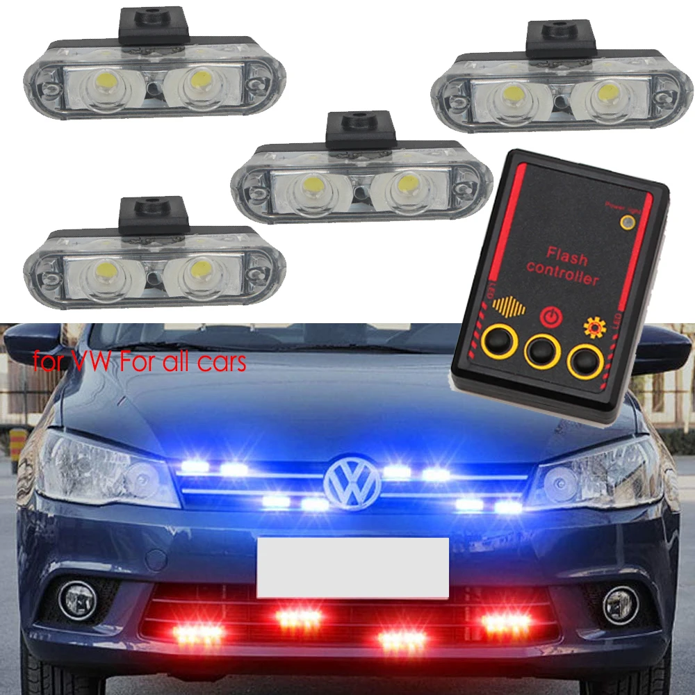 Stroboscopes-de-lumi-re-de-police-LED-4x2LED-contr-leur-de-flash ...