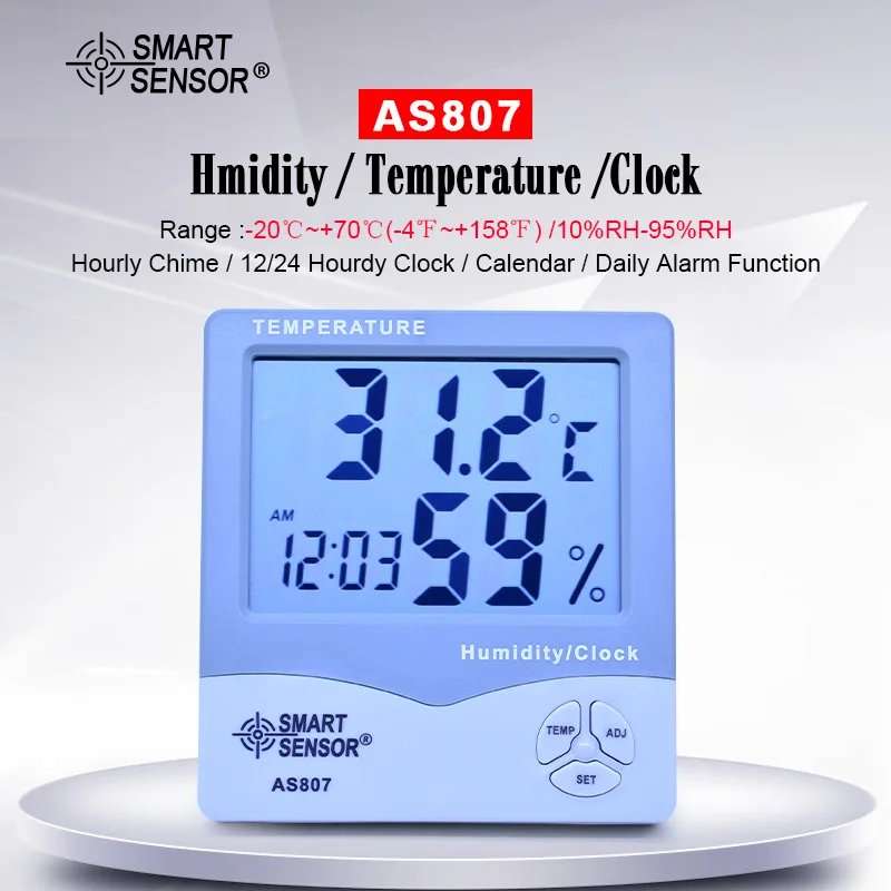 SMART-SENSOR-AS807-Temperature-Humidity-Meter-Indoor-Outdoor-Hygrometer ...