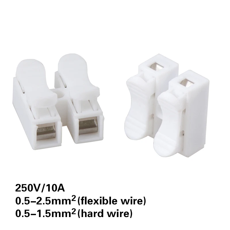 30-50-100PC-Electrical-Cable-Quick-Connector-White-CH-2-CH-3-Wire ...